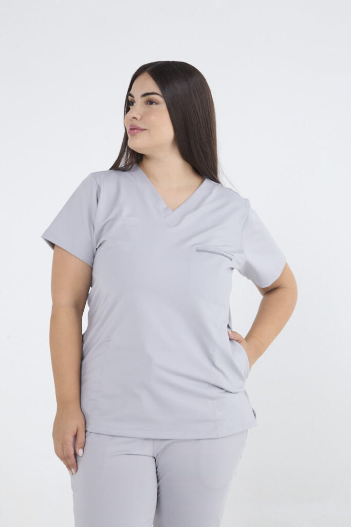 Chaqueta médica Terzo Mujer Action Gris | tela Polysap Spandex
