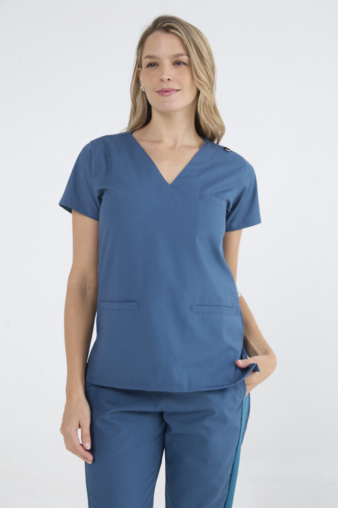 Chaqueta médica Mujer Shapy Petroleo | Arciel y Jersey Spandex